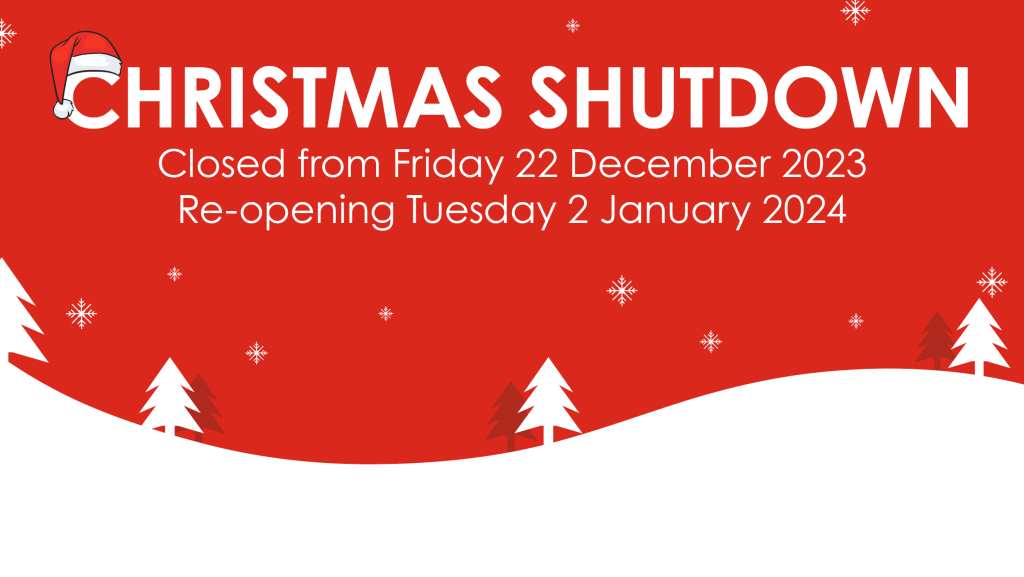 Christmas Shutdown and Shipping Details